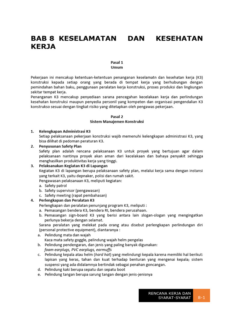 Bab 8 Keselamatan Dan Kesehatan Kerja | PDF | Sains & Matematika