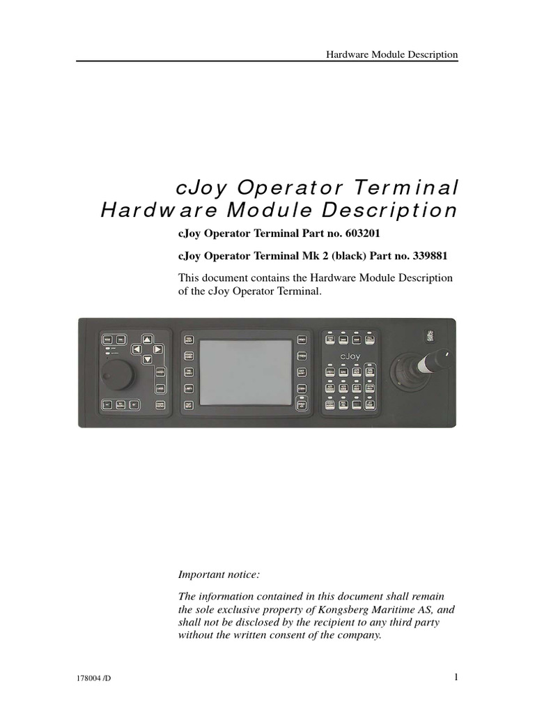 Cjoy Operator Terminal Hardware Module Description | PDF | Electrical ...