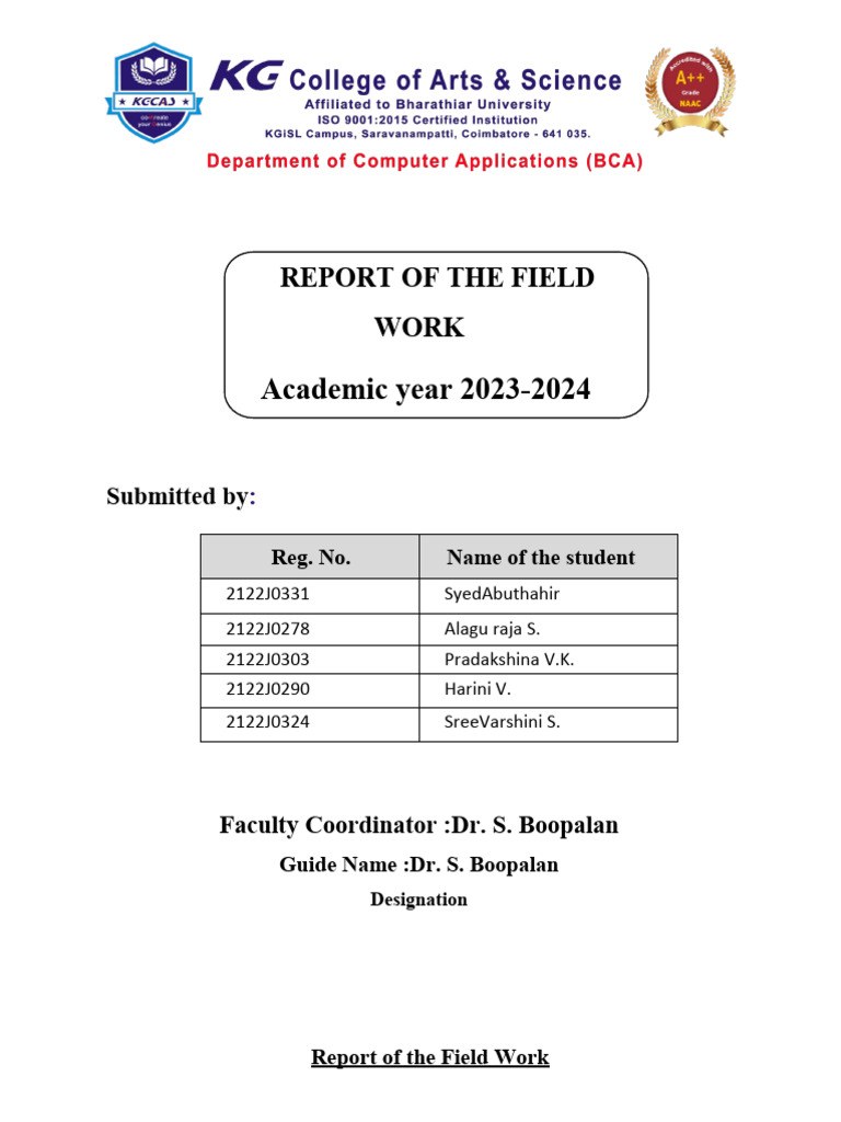 BCA - Field Work Report | PDF | Android (Operating System) | Information Technology