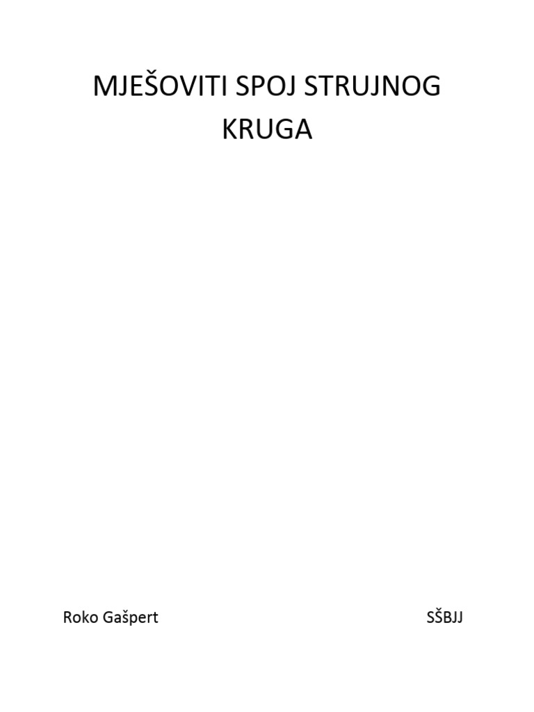 MJEŠOVITI SPOJ STRUJNOG KRUGA | PDF