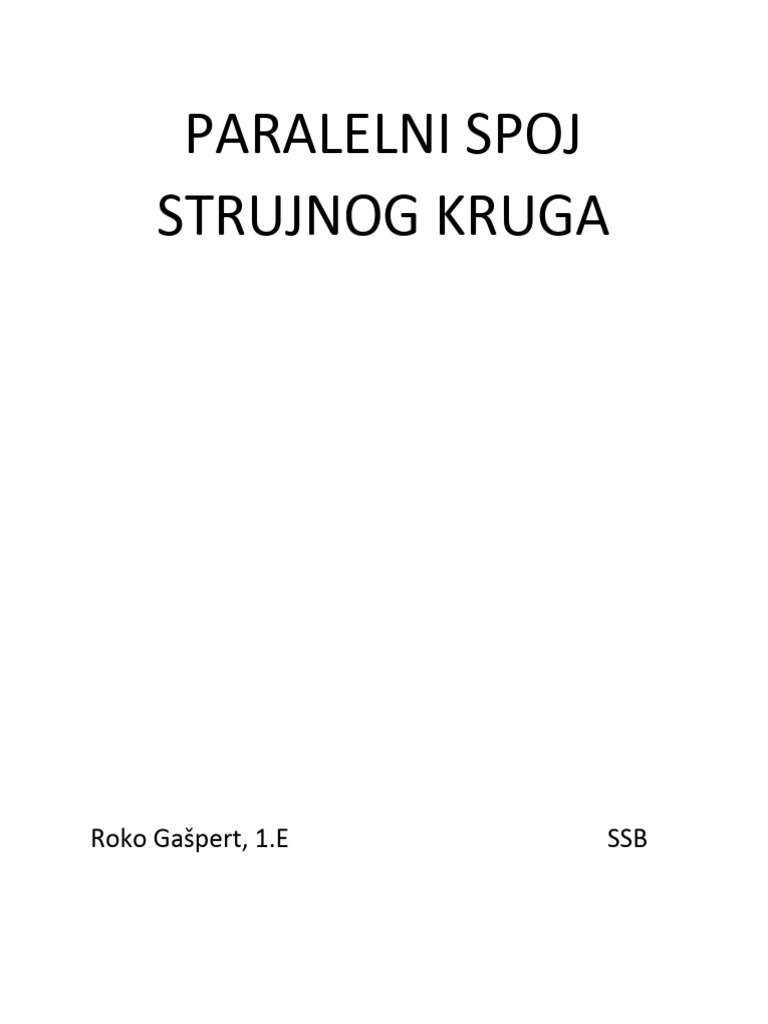 Paralelni Spoj Strujnog Krug1 | PDF