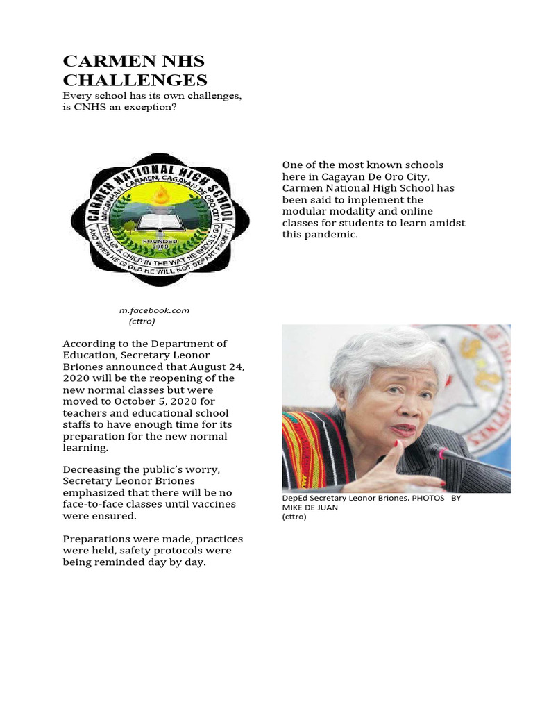 CARMEN-NHS-CHALLENGES-LAURON-ENTRY | PDF | Emergency Management ...
