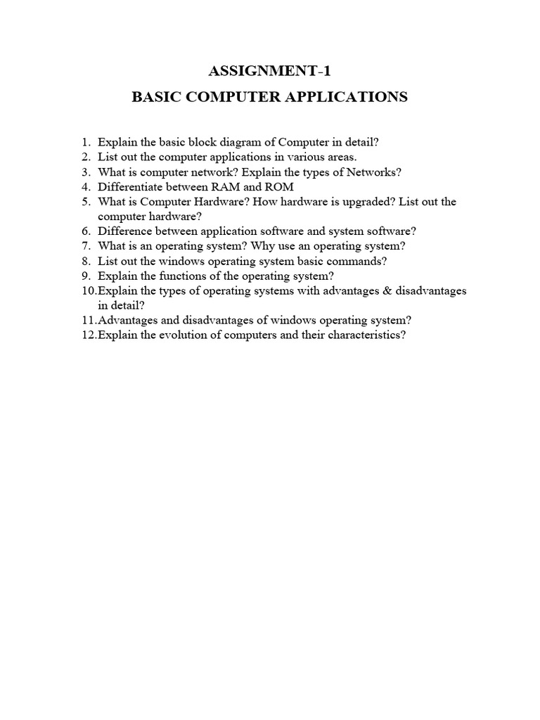 Assignment - 1 BCA | PDF Assignment - 1 BCA | PDF