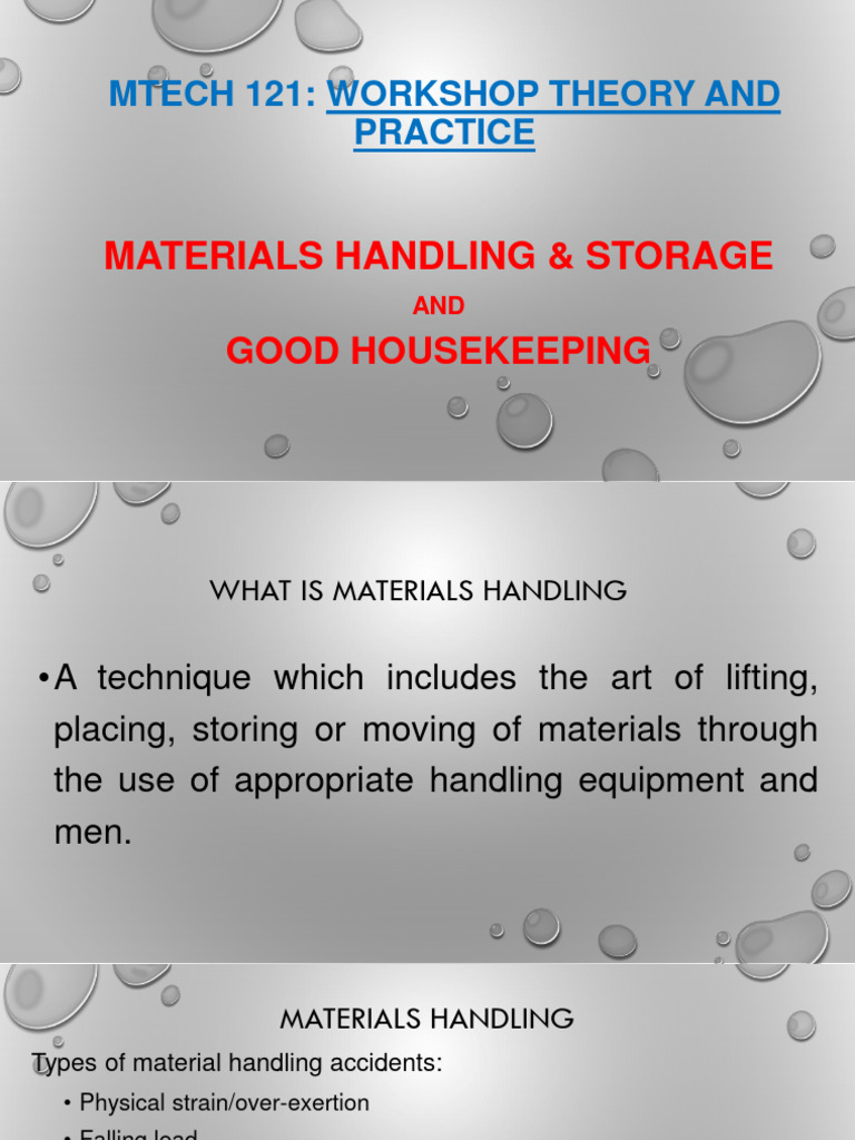 MTech-121-Materials-Handling-Storage-and-Good-Housekeeping | PDF ...