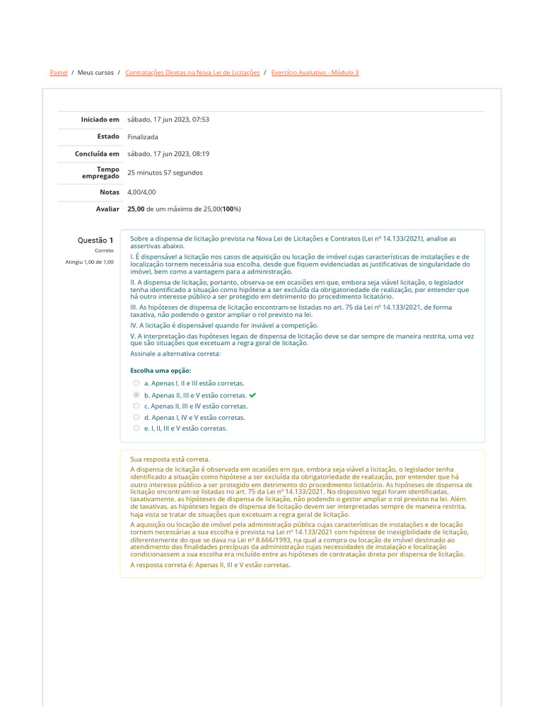 Exercício Avaliativo - Módulo 3_ Revisão da tentativa | PDF | Setor ...