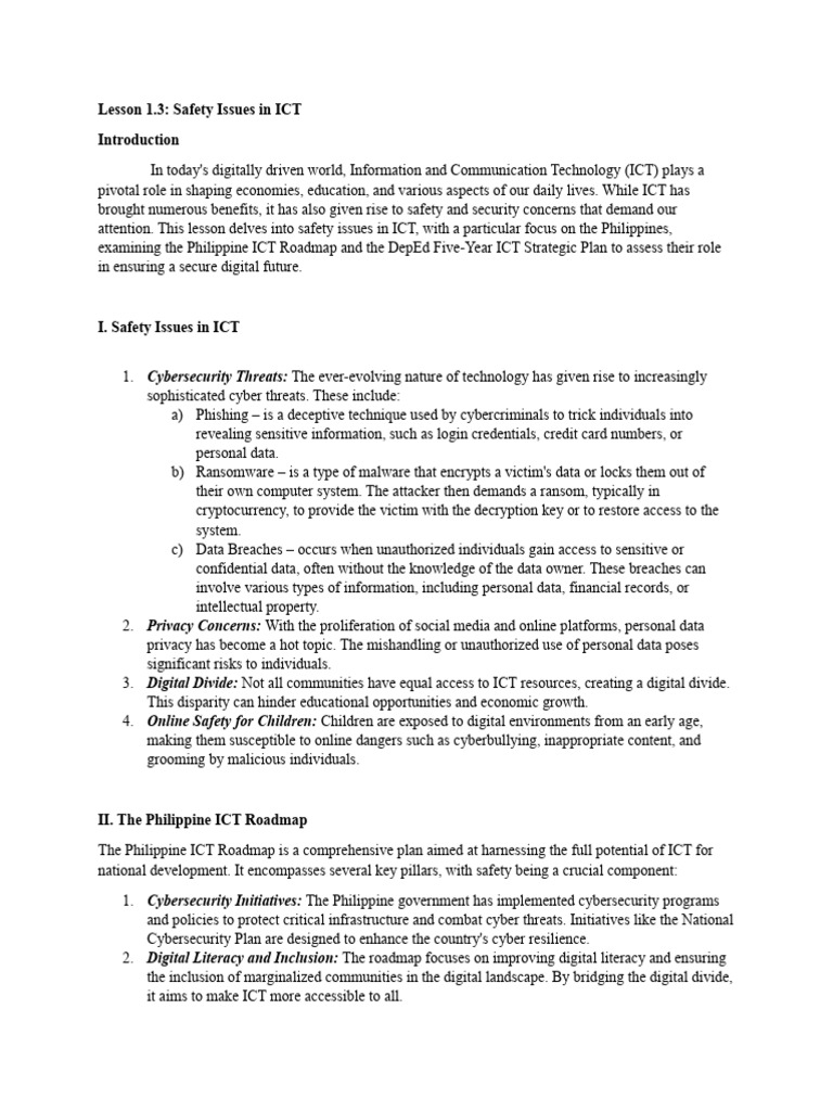 Safety Issues in ICT: Philippines Focus | PDF | Computer Security ...