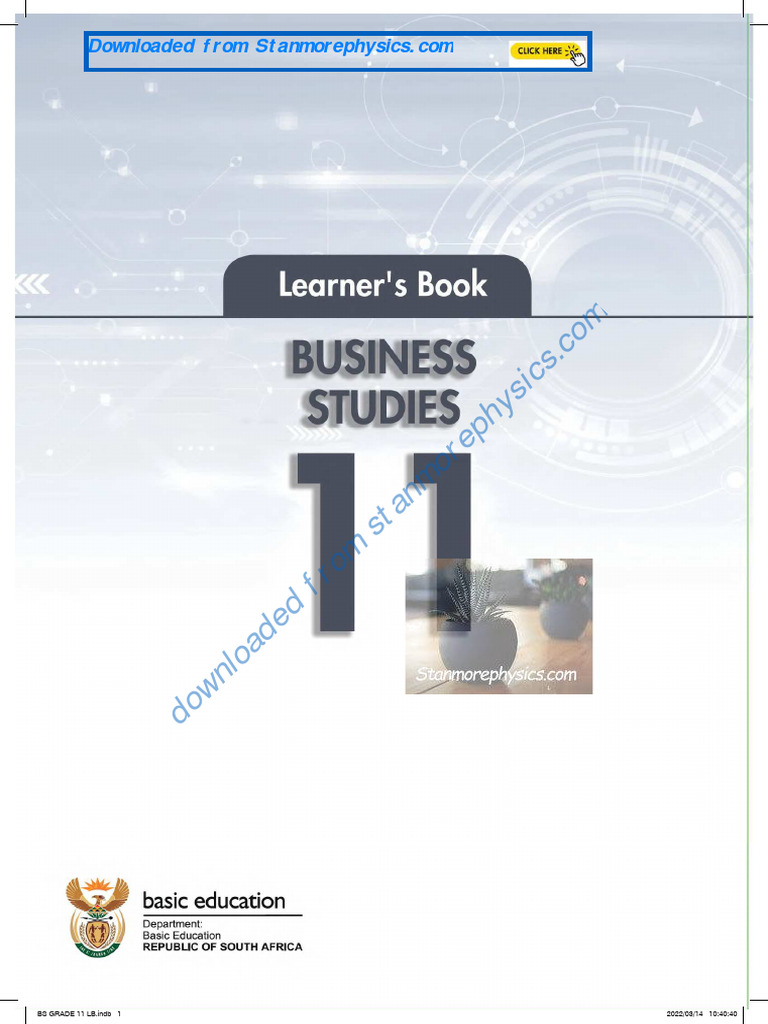 Dbe BSTD Grade 11 LB 2022 | PDF | Qr Code | Entrepreneurship