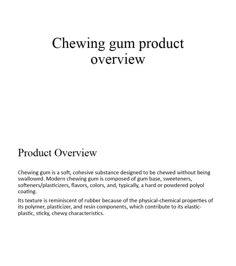 Chewing Gum Product Overview | PDF