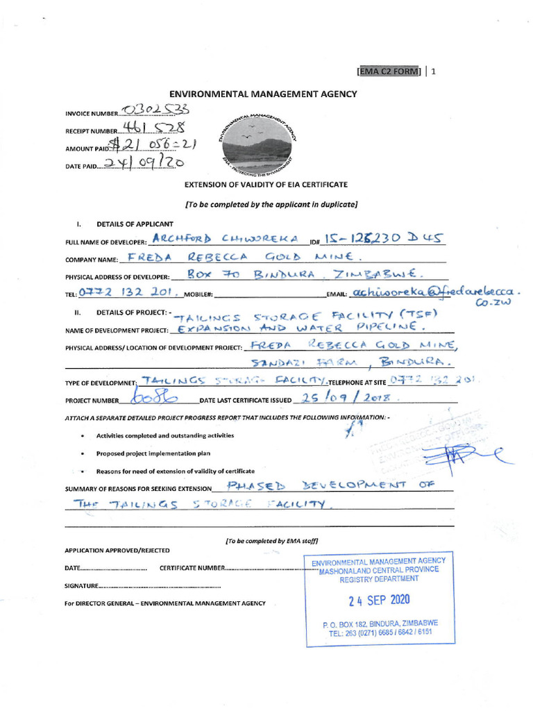 Extension of Validity TSF Extension E.I.A. CERTIFICATE 2020 | PDF