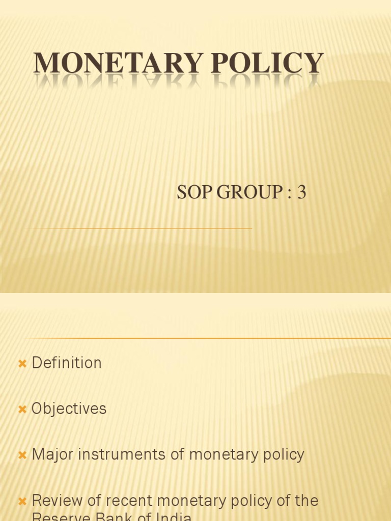 Major Instruments of Monetary Policy | PDF