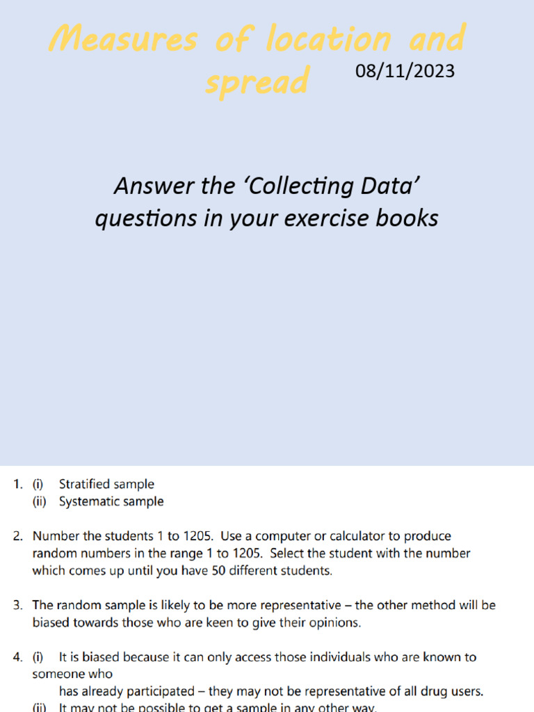 Measures Of Location And Spread 1 Pdf Percentile Variance