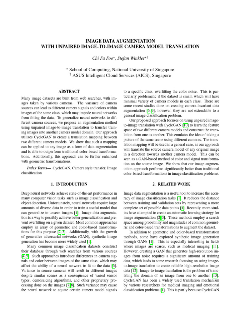 Image Data Augmentation With Unpaired Image-To-Image Camera Model ...