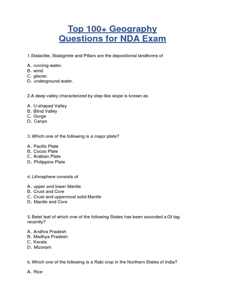 Geo Qns New Eng 30 | PDF | Precipitation | Earth
