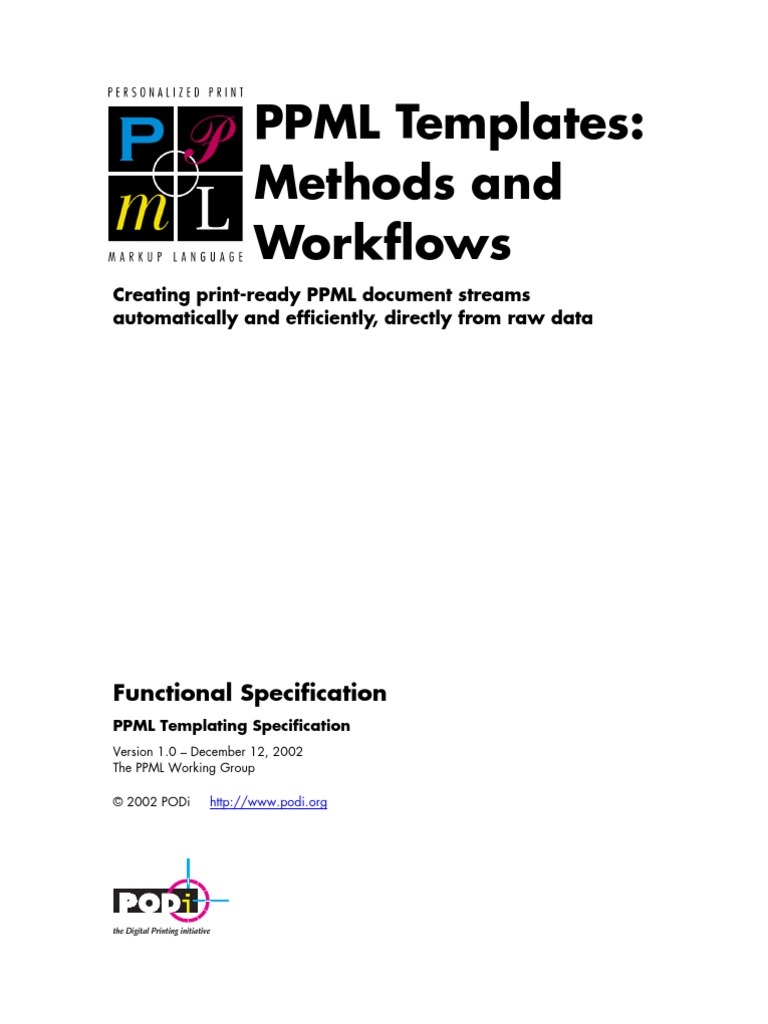 PPML Templates: Methods and Workflows: Functional Specification | PDF ...