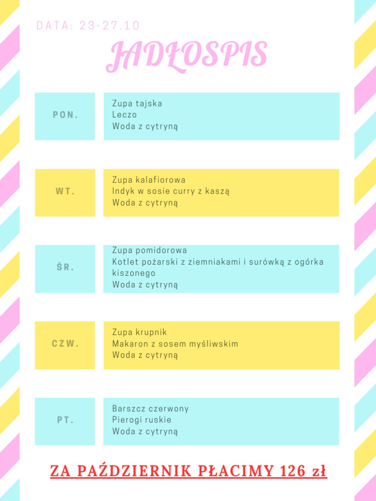 Jadlospis 23 27.10 | PDF