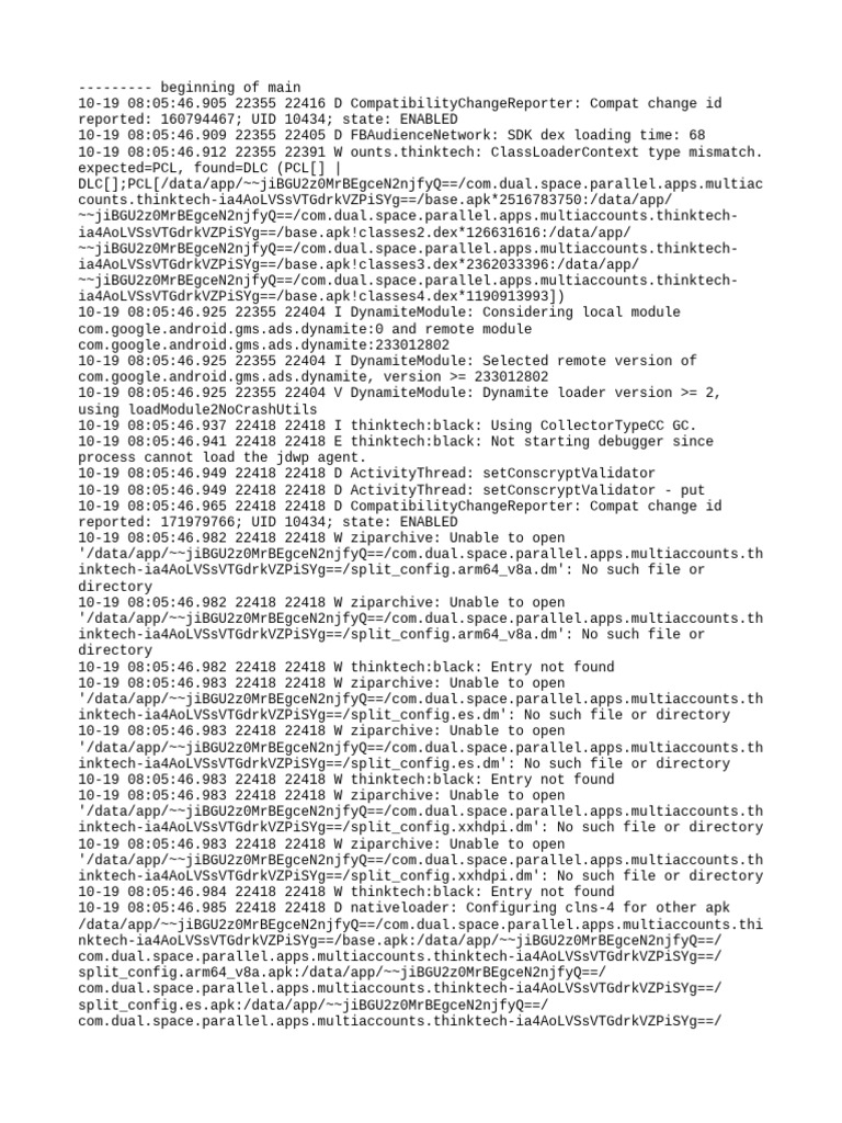 Android App Debugging Logs | PDF | Java (Programming Language) | Computer Programming