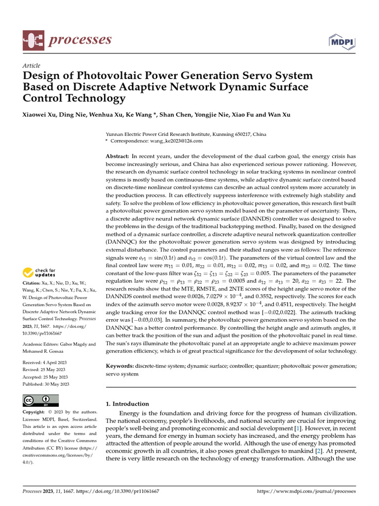 Design of Photovoltaic Power Generation Servo Syst | PDF | Photovoltaics | Stability Theory