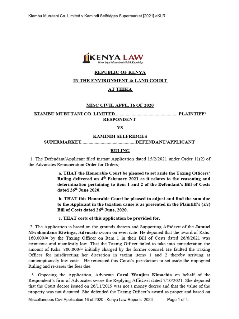 Miscellaneous Civil Application 16 of 2020 | PDF | Lawsuit | Judgment (Law)