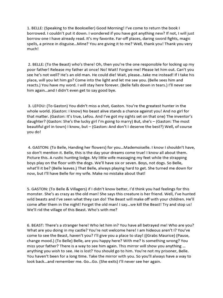 Audition Monologues | PDF