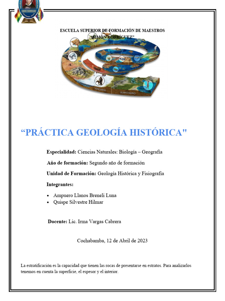 Geología Histórica | PDF | Estrato | Roca sedimentaria