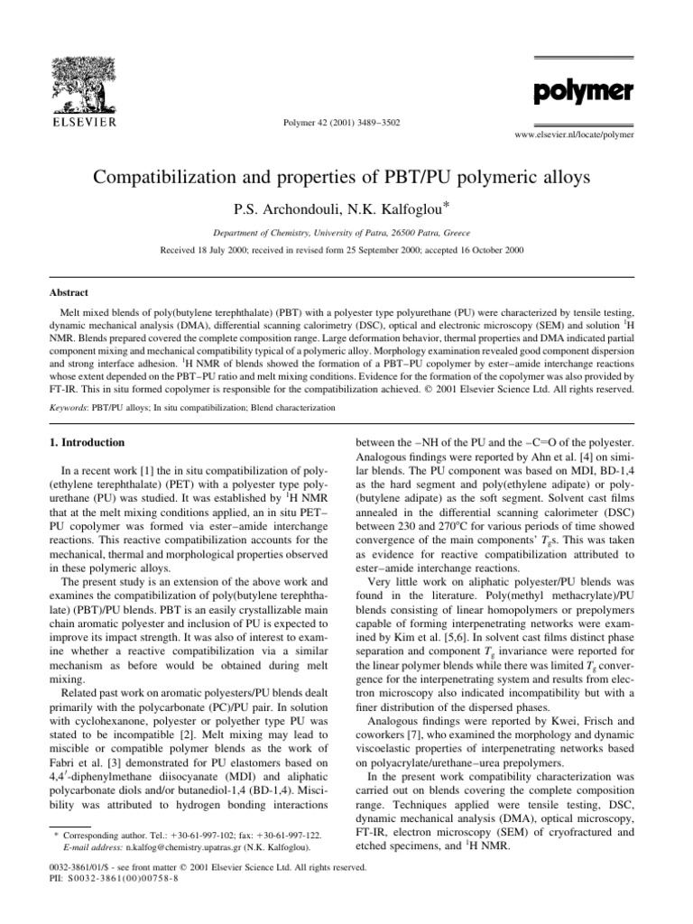 PU Vs PBT | PDF | Copolymer | Polyester