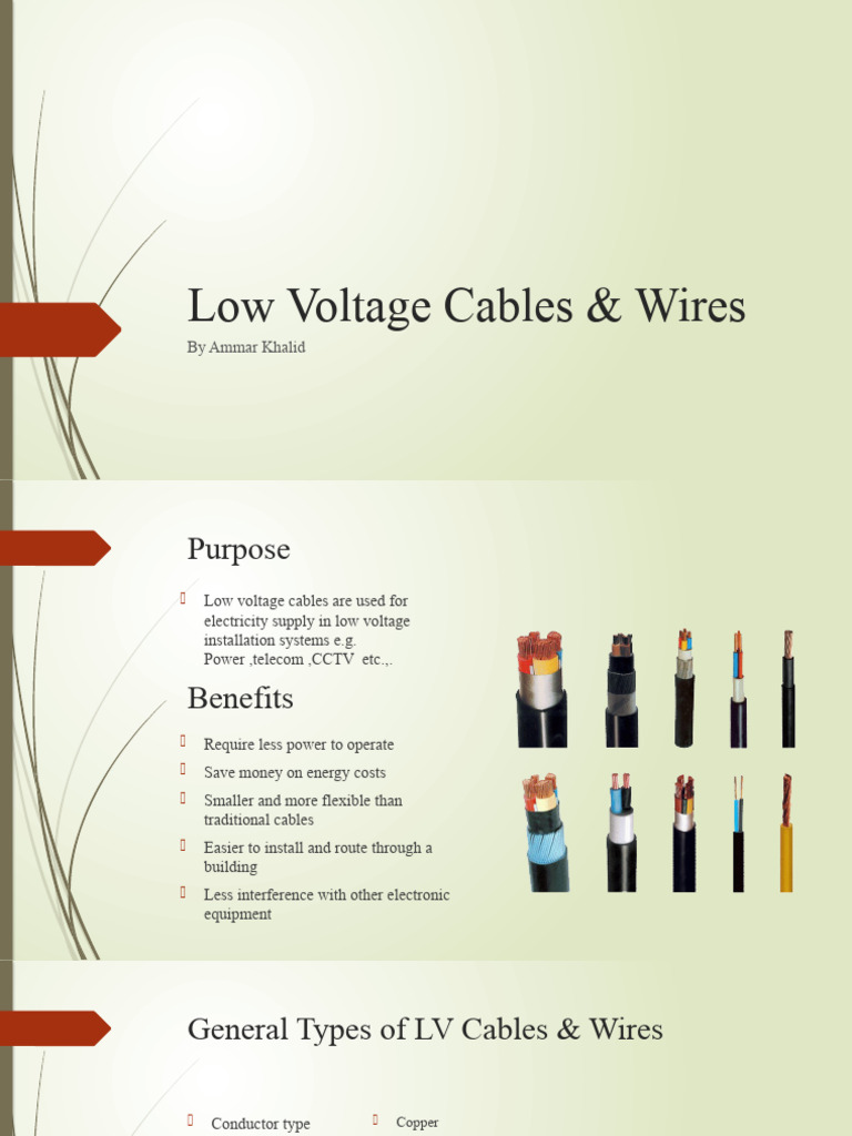 LV Cable & Wires (Ammar) | PDF | Insulator (Electricity) | Electrical ...