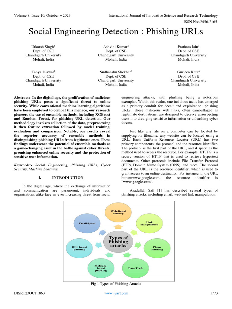 Social Engineering Detection : Phishing URLs | PDF | Phishing | Machine ...