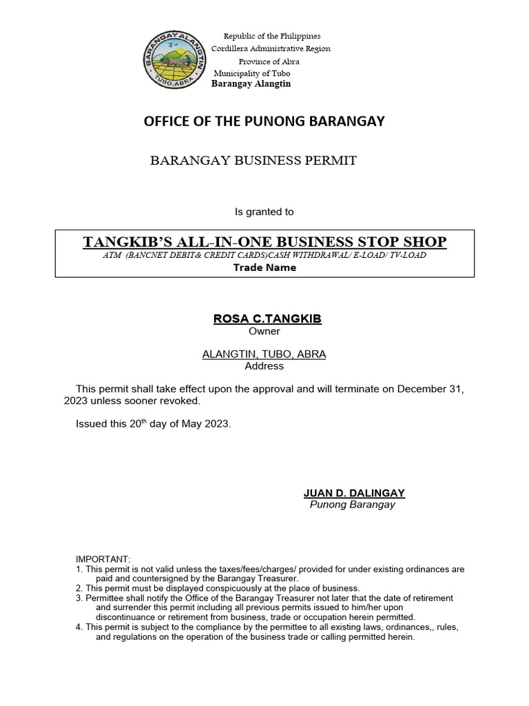 Business Permit | PDF