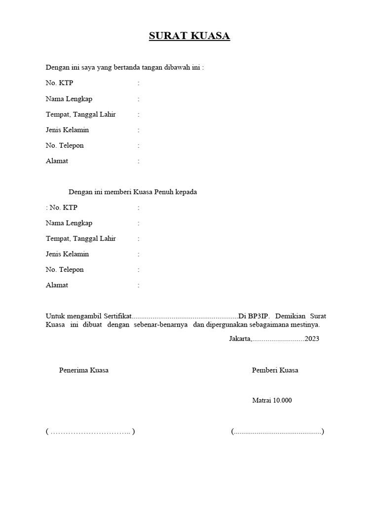 Surat Kuasa | PDF