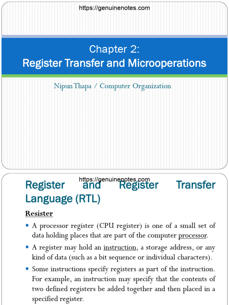 Unit 2 Register Transfer and Microoperations | PDF | Central Processing Unit | Bit