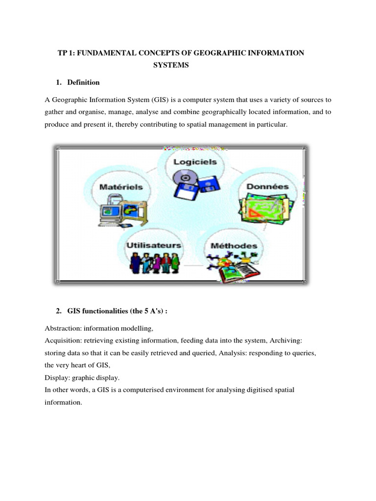 TP1 Concepts Fondamentaux Des Systemes D'informations Geographiques | PDF | Geographic ...