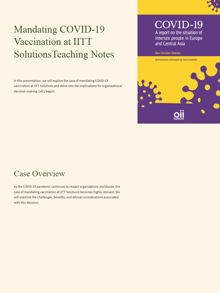 Mandating COVID 19 Vaccination at IITT SolutionsTeaching Notes | PDF