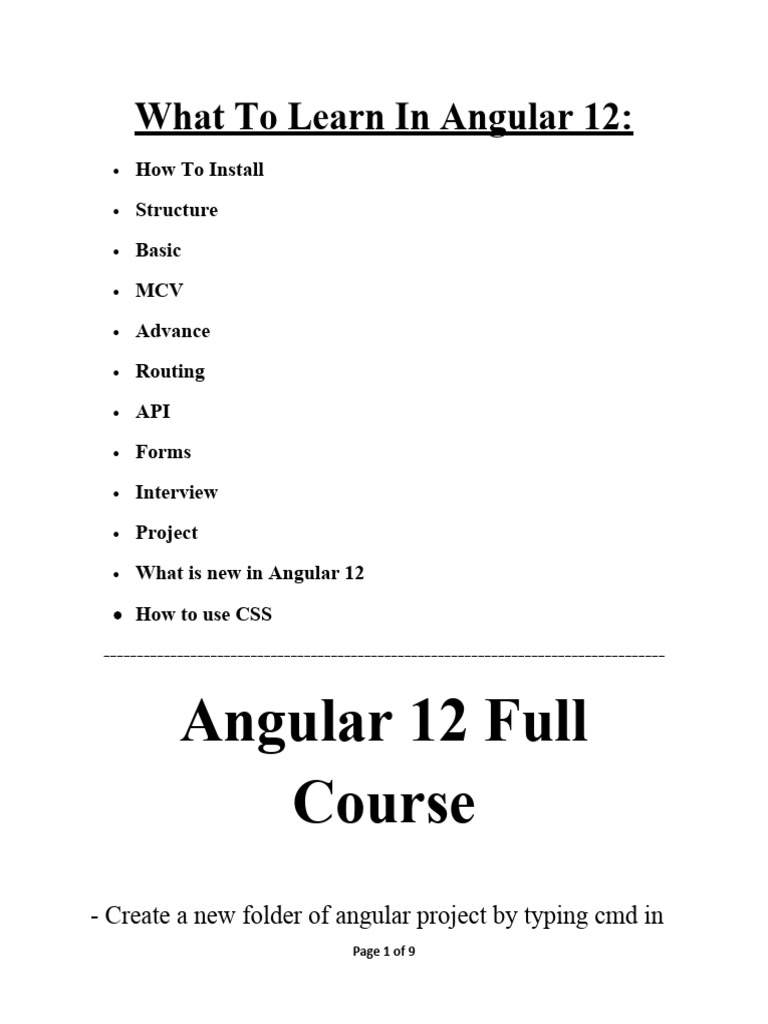 Angular Full Learning | PDF | Interpolation | Command Line Interface