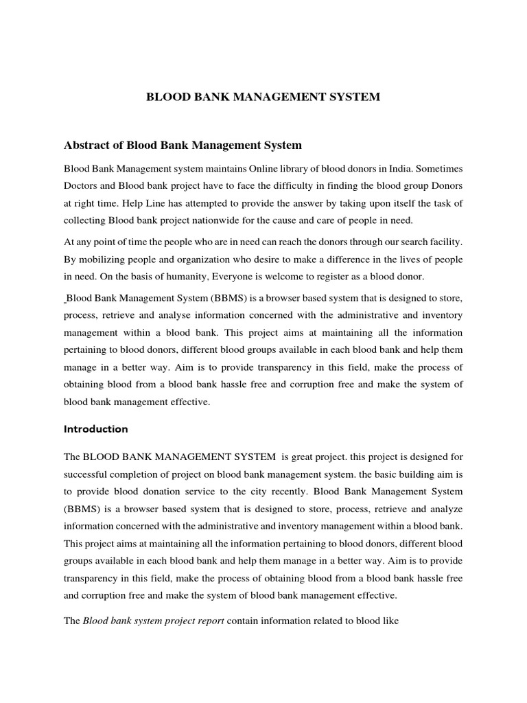 Blood Bank Report | PDF | Blood Donation | User (Computing)