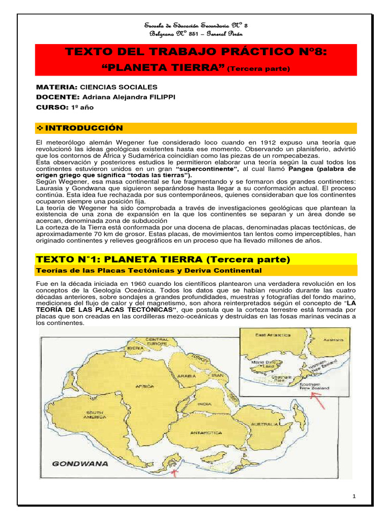 Texto Del TP N°8 - Ciencias Sociales Ees N°3 - 2022 | PDF | Placas tectónicas | Temblores