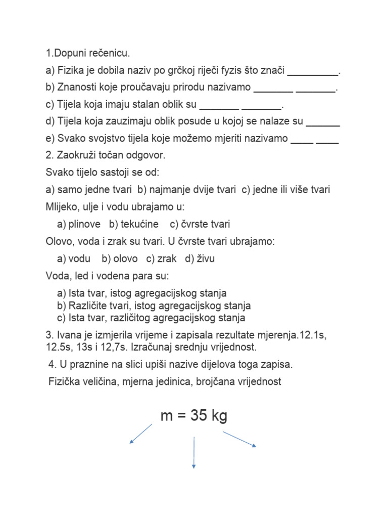 Priprema Za Ispit Tijela i Tvari NOVO | PDF