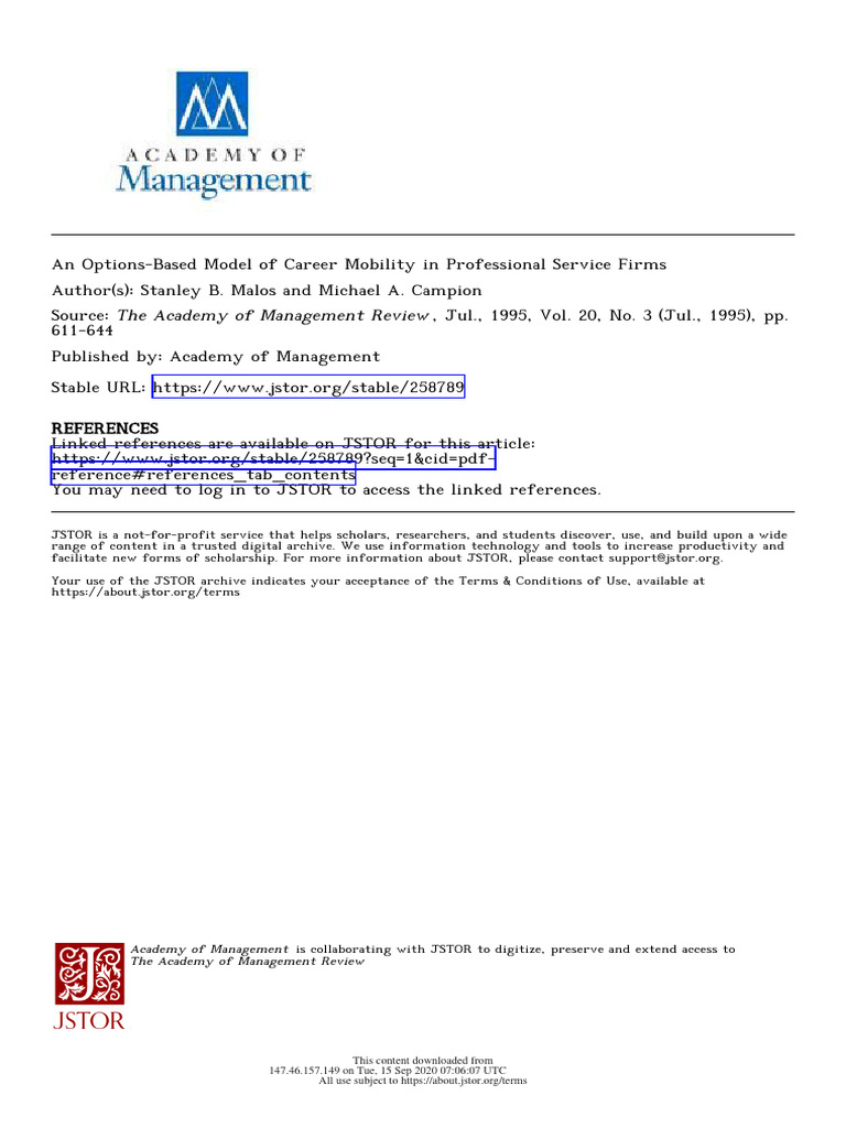 An Option-Based Model of Career Mobility in Professional Service Firms ...