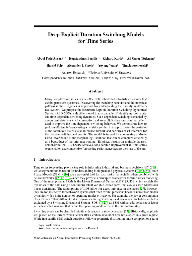 Neurips 2021 Deep Explicit Duration Switching Models For Time Series Supplemental Pdf Time