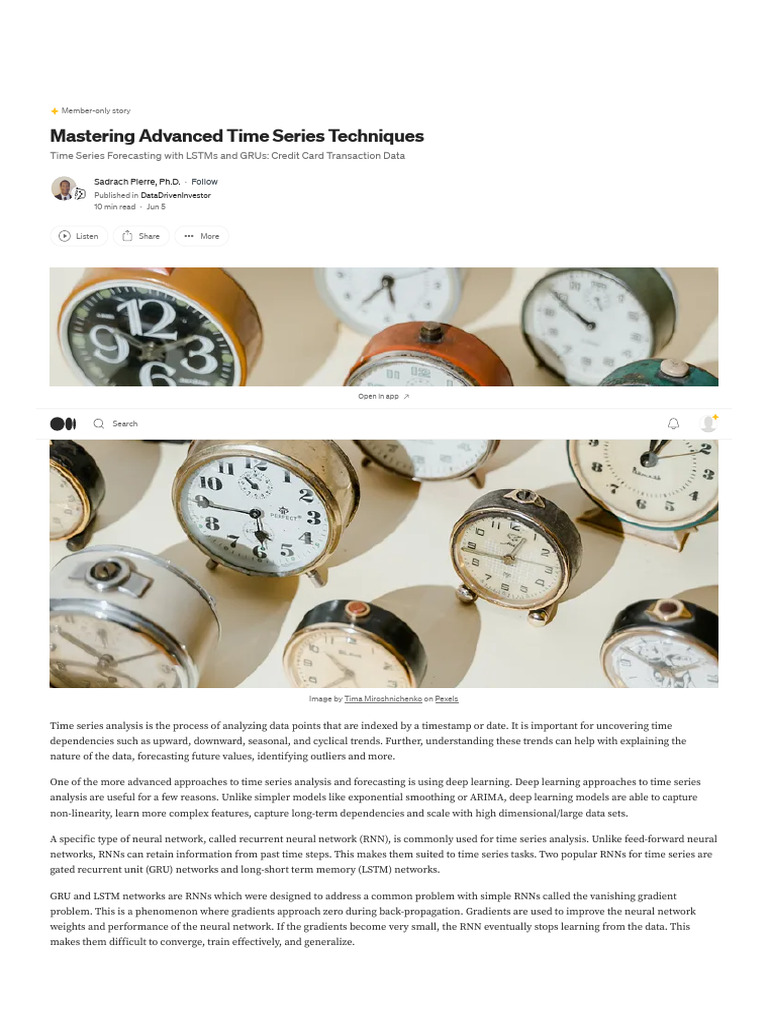 Mastering Advanced Time Series Techniques - by Sadrach Pierre, Ph.D ... Mastering Advanced Time Series Techniques - by Sadrach Pierre, Ph.D ...