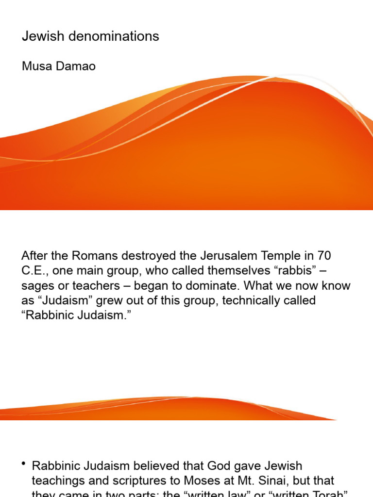 Jewish Denominations | PDF | Jewish Holidays | Ashkenazi Jews