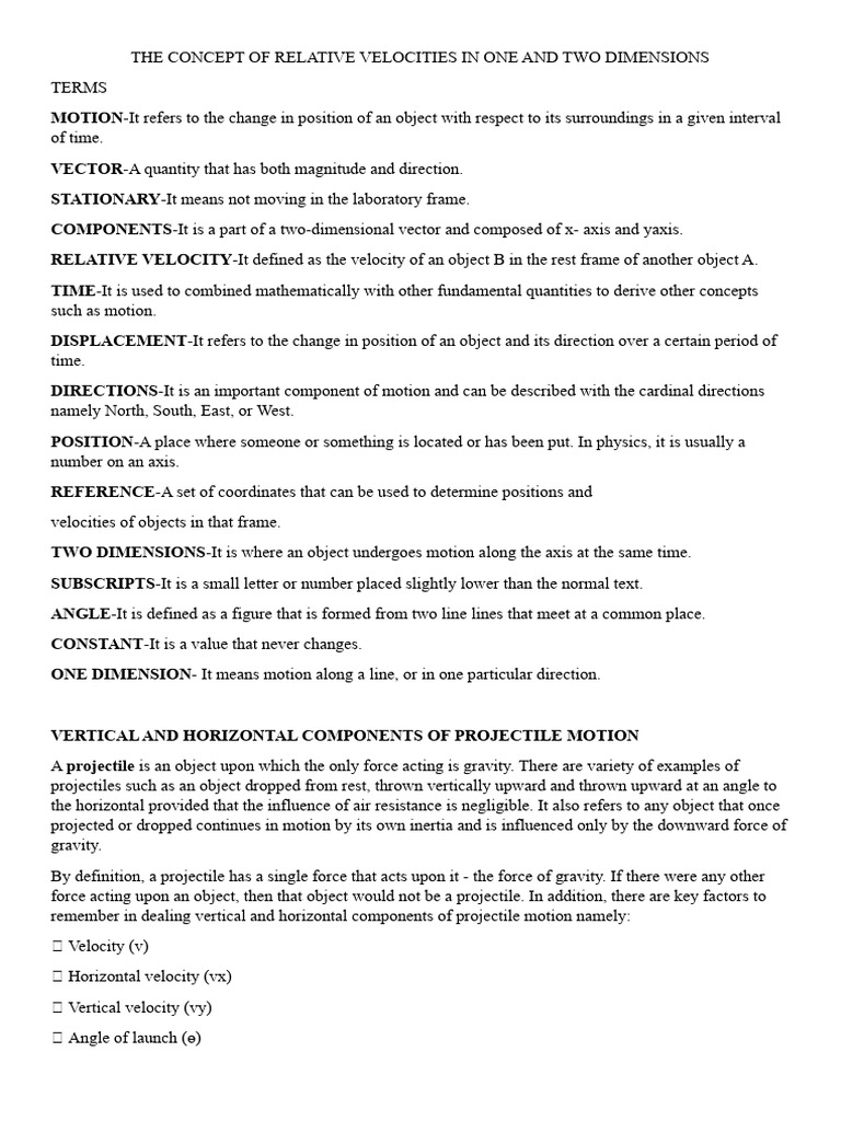 Relative Velocity & Projectile Motion | PDF | Projectiles | Mechanics