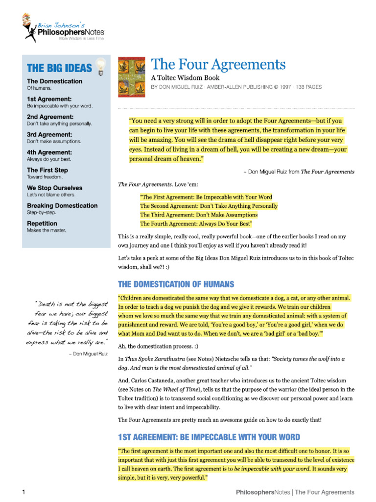 The Four Agreements | PDF