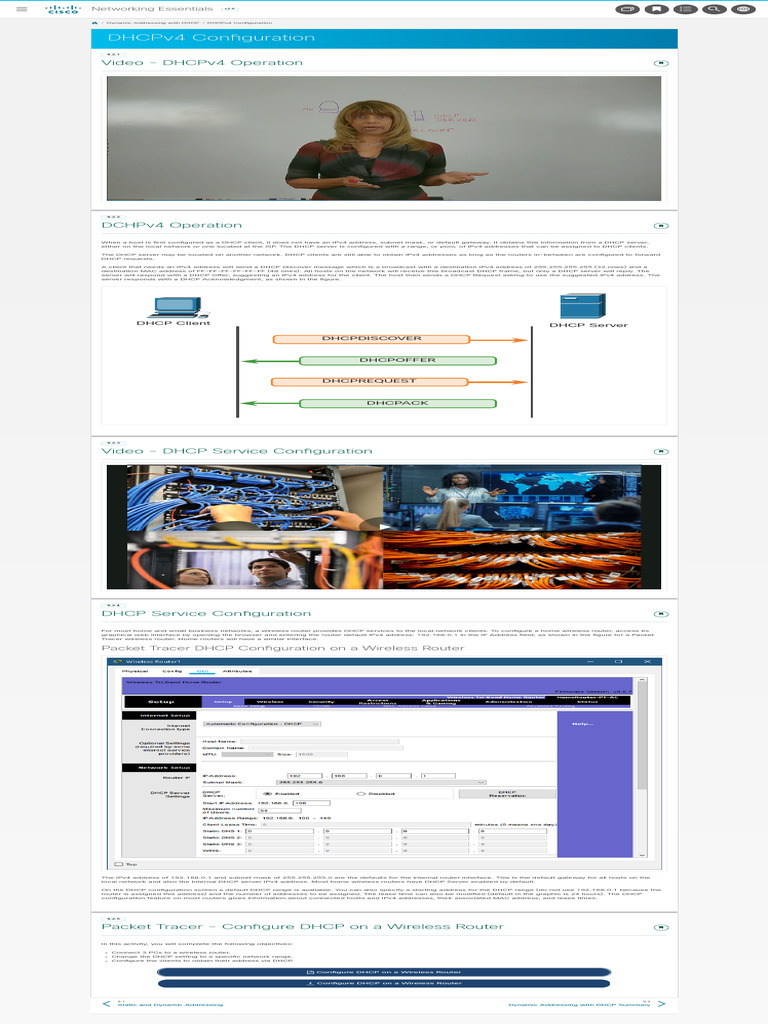 Networking Essentials - DHCPv4 Configuration | PDF | Service Industries ...