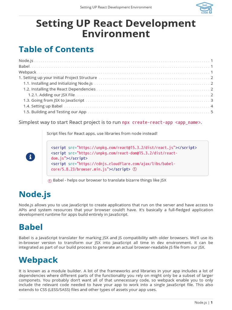React Webpack Developement Environment | PDF | Java Script | Computing React Webpack Developement Environment | PDF | Java Script | Computing