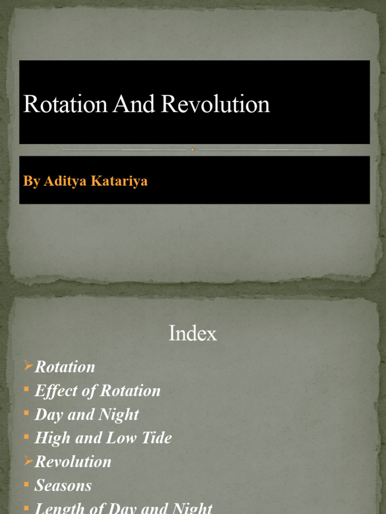 Rotation And Revolution | PDF
