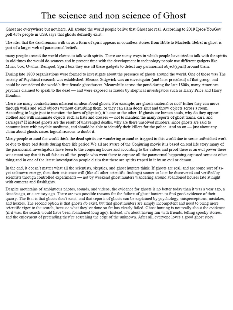 The Science & Non-Science of Ghost | PDF | Ghost Hunting | Ghosts