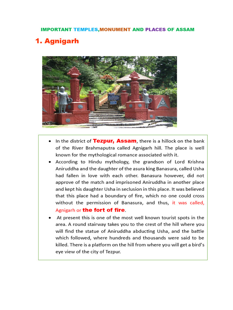 IMPORTANT TEMPLES of assam | PDF | Hindu Mythology | Indian Religions