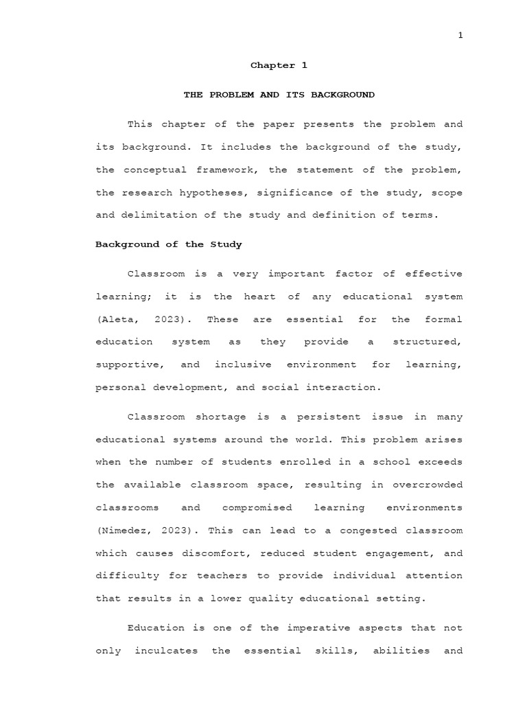 Correlation Between Congested Classroom and Academic | PDF | Classroom ...