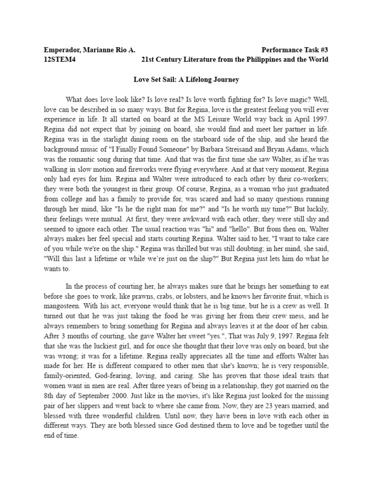 My Parents' Love Story: A Journey | PDF