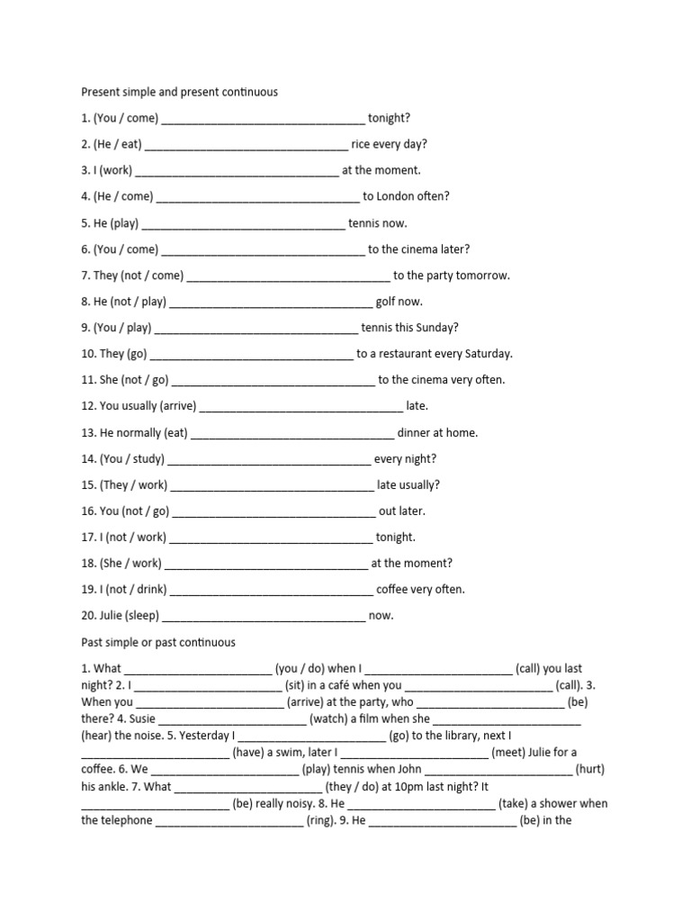 Present Simple and Present Continuous | PDF